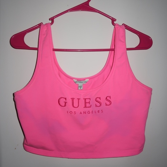 Guess | Tops | Pacsun X Guess Hot Pink Crop Tank | Poshmark